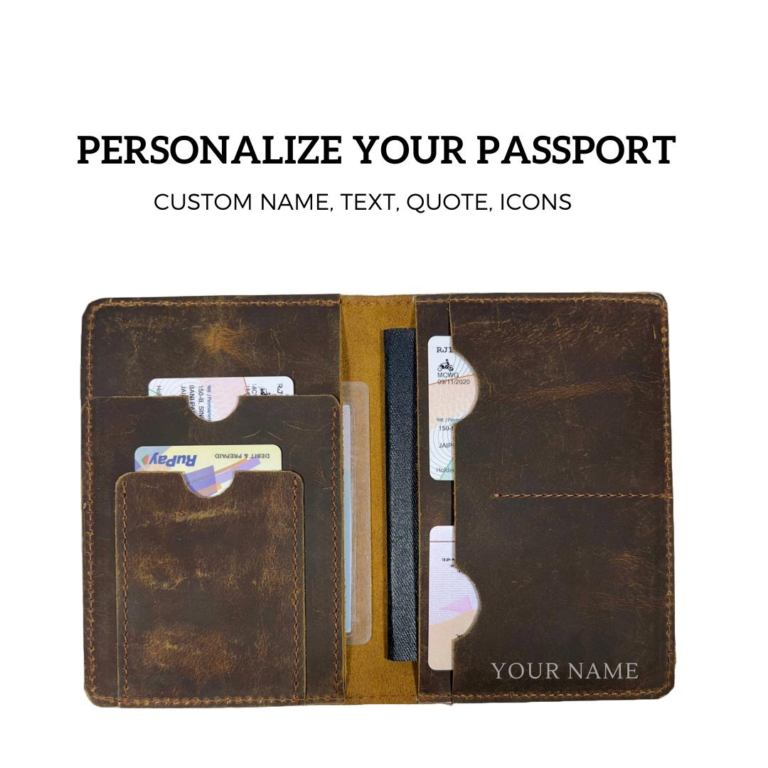 Personalized Buffalo Leather Travel Wallet, Designer Passport Holder ...
