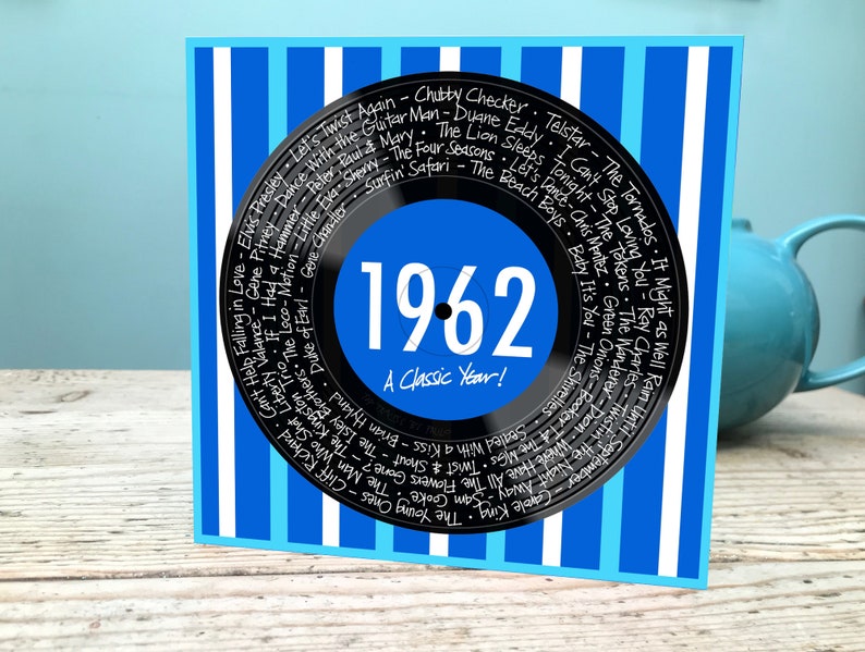 64th Birthday Card / 1962 Card / 1962 Music Card / Sixty-fourth Music ...