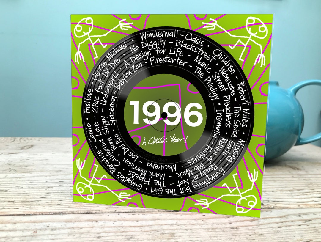 28th Birthday Card / 1996 Card / 1996 Music Card / Twenty-eighth Music ...