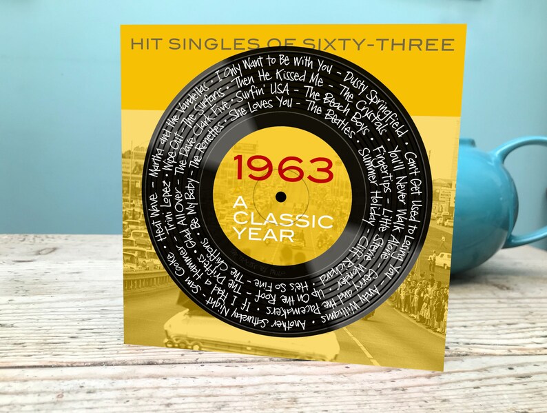 61st Birthday Card / 1963 Card / 1963 Music Card / Sixty-first Music ...