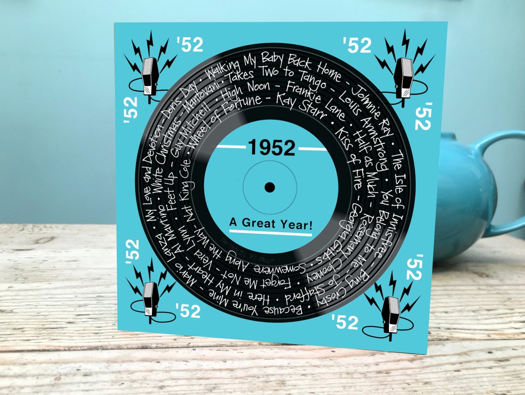73rd Birthday Card / 1952 Card / 1952 Music Card / Seventy-third Music ...