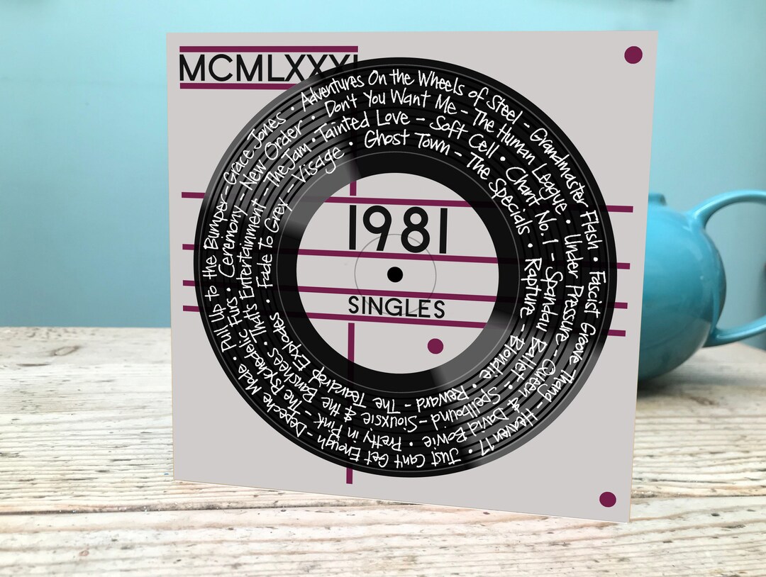 42nd Birthday Card / 1981 Card / 1981 Music Card / - Etsy