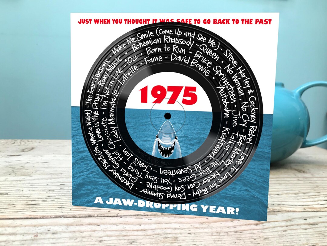50th Birthday Card / 50th Card/ 1975 Card / 1975 Music Card / Fiftieth ...