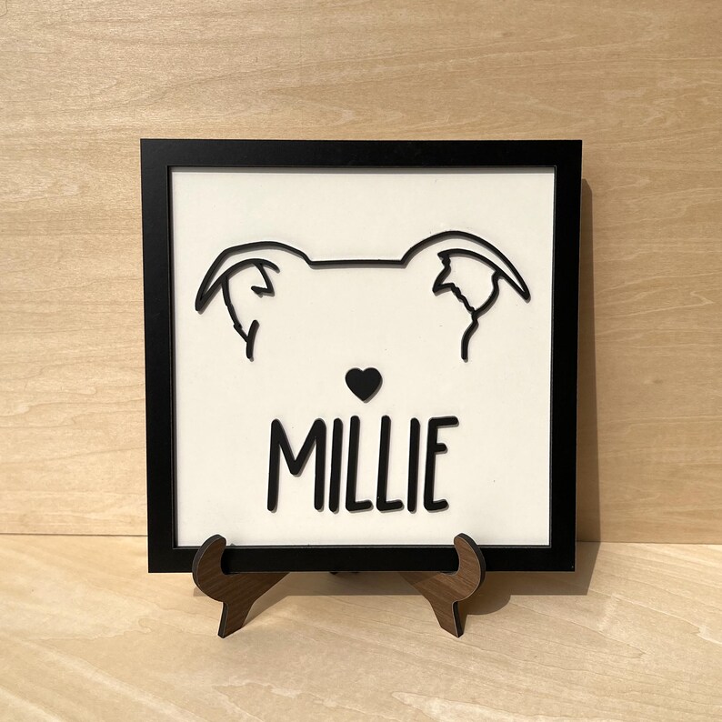 Custom Dog Memorial Frame, Personalized Pet Portrait, Collar Holder - Etsy