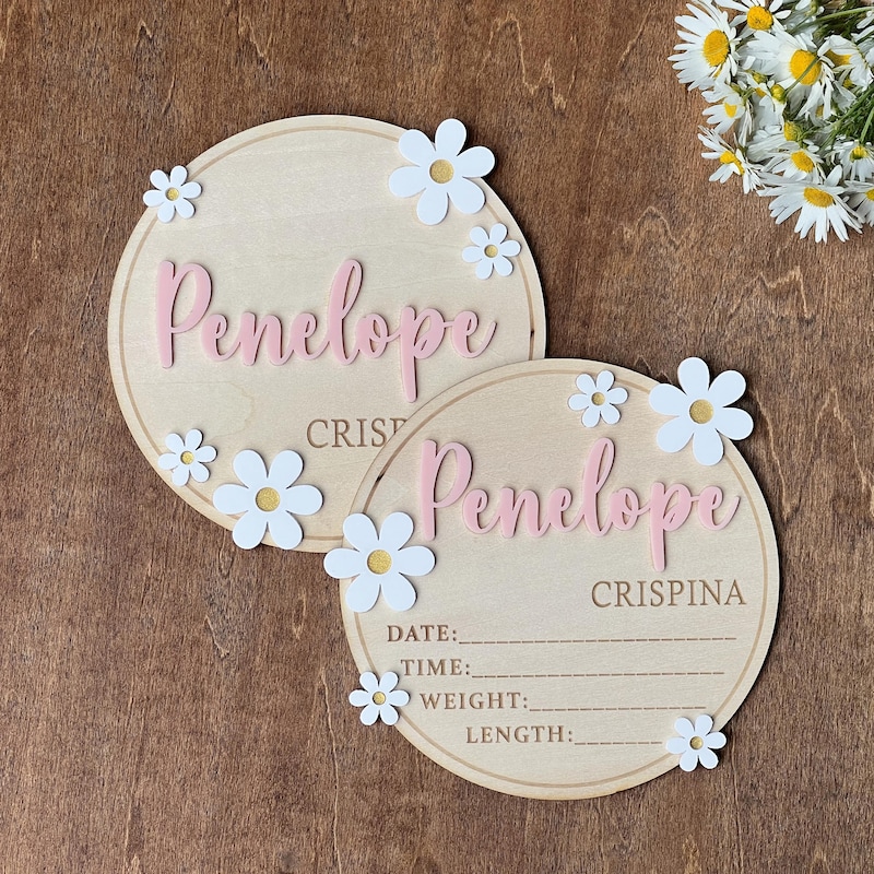 Baby Name Wood Sign Bows - Etsy