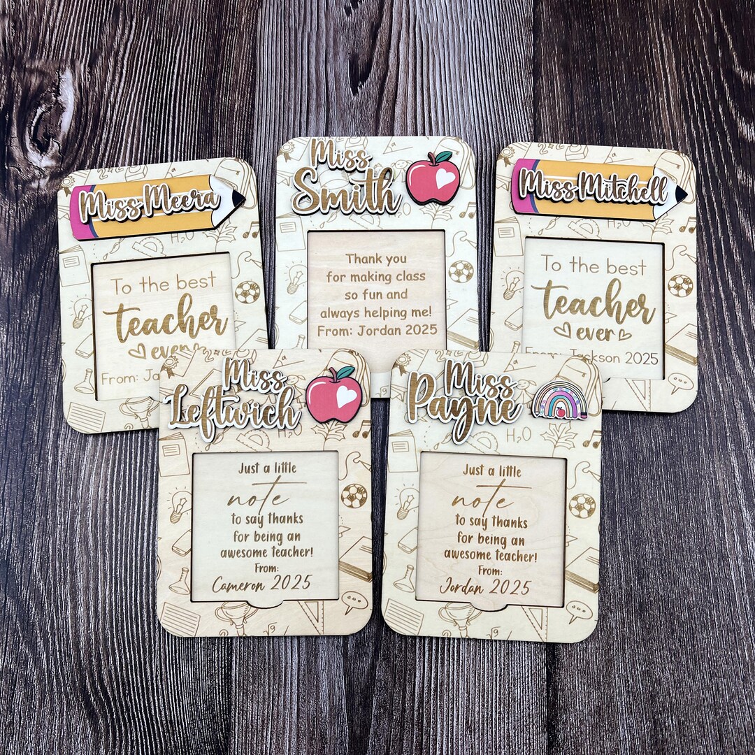 Personalized Wood Teacher Sticky Note Holder | Teacher Appreciation ...