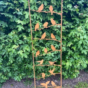 Rusty Garden/outdoor Bird Trellis Plant Support Measuring 139cm High - Etsy