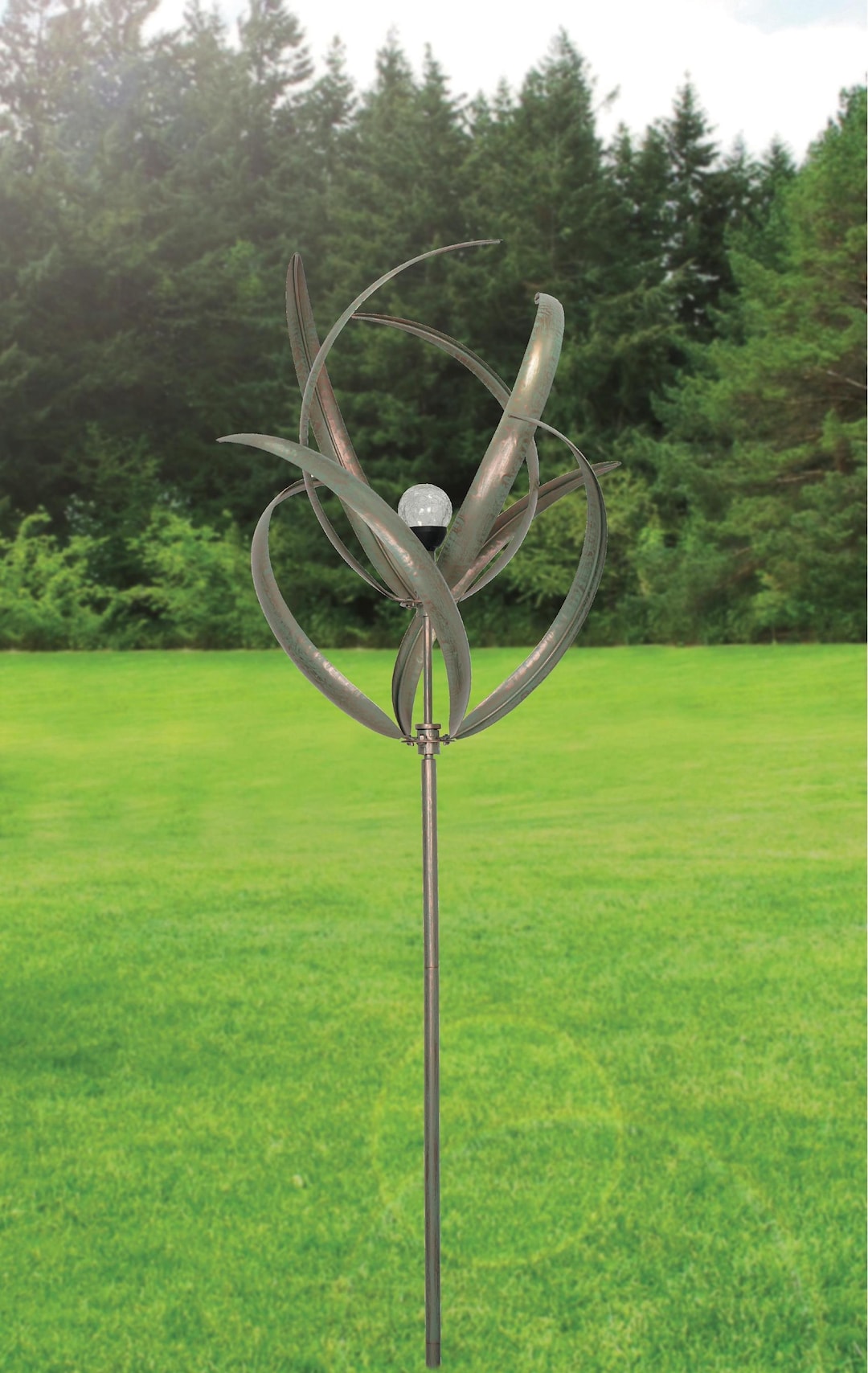 Chatsworth Verdigris Solar Bulb Windspinner/windsculpture Kinetic ...
