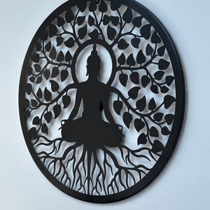 Handmade Black Budha Tree of Life Wall Art Outdoors/ Indoors 60cm - Etsy UK