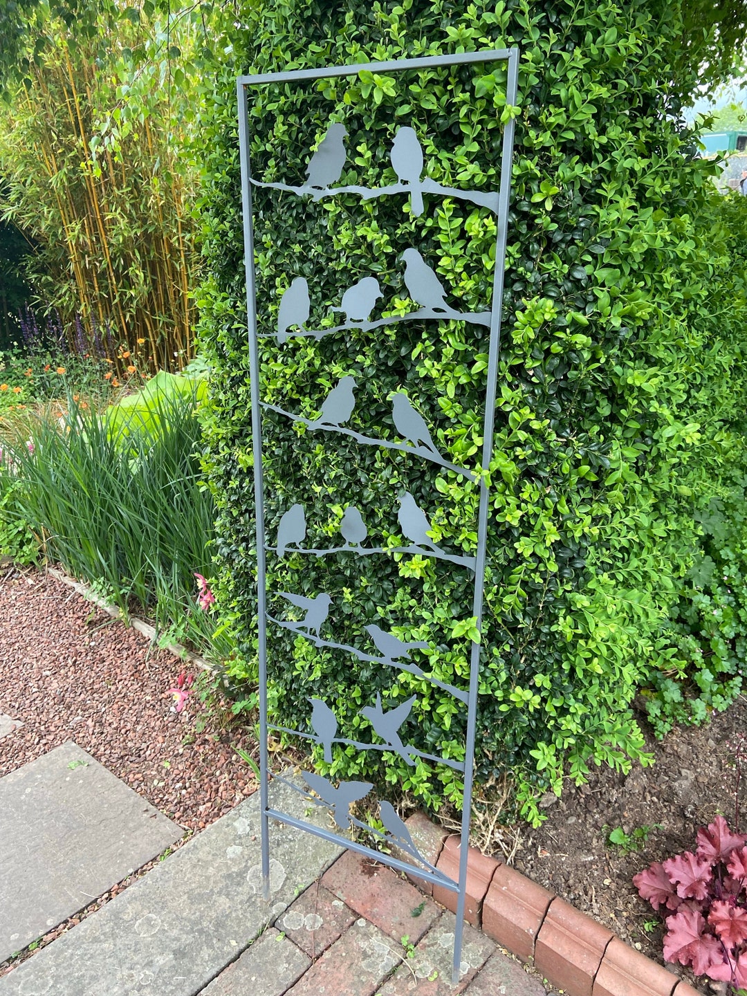 Grey Garden/outdoor Bird Trellis Plant Support Measuring 139cm High ...