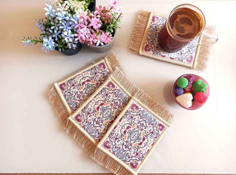Coasters, Beautiful Turkish Rug Coasters, Persian Carpet Coasters, Mug ...
