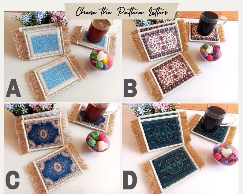 Coasters, Beautiful Turkish Rug Coasters, Persian Carpet Coasters, Mug ...
