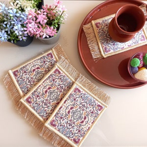 Coasters, Beautiful Turkish Rug Coasters, Persian Carpet Coasters, Mug ...