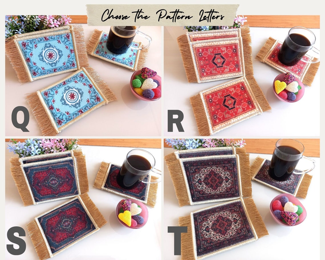 Coasters, Beautiful Turkish Rug Coasters, Persian Carpet Coasters, Mug ...