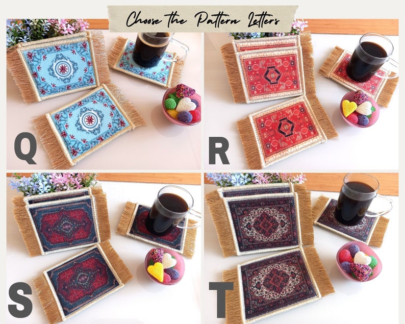 Coasters, Beautiful Turkish Rug Coasters, Persian Carpet Coasters, Mug ...