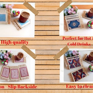 Coasters, Beautiful Turkish Rug Coasters, Persian Carpet Coasters, Mug ...