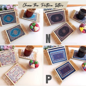 Coasters, Beautiful Turkish Rug Coasters, Persian Carpet Coasters, Mug ...