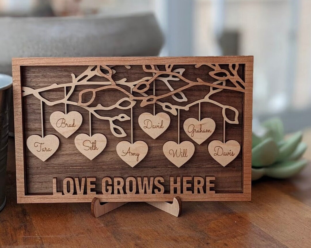 Family Tree Wood Frame,custom Family Tree , Family Reunion Tree ...