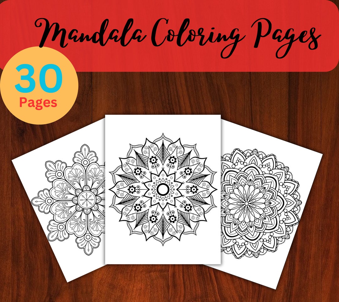 30 Mandalas Adult Coloring Pages Midjourney Prompt AI Art - Etsy