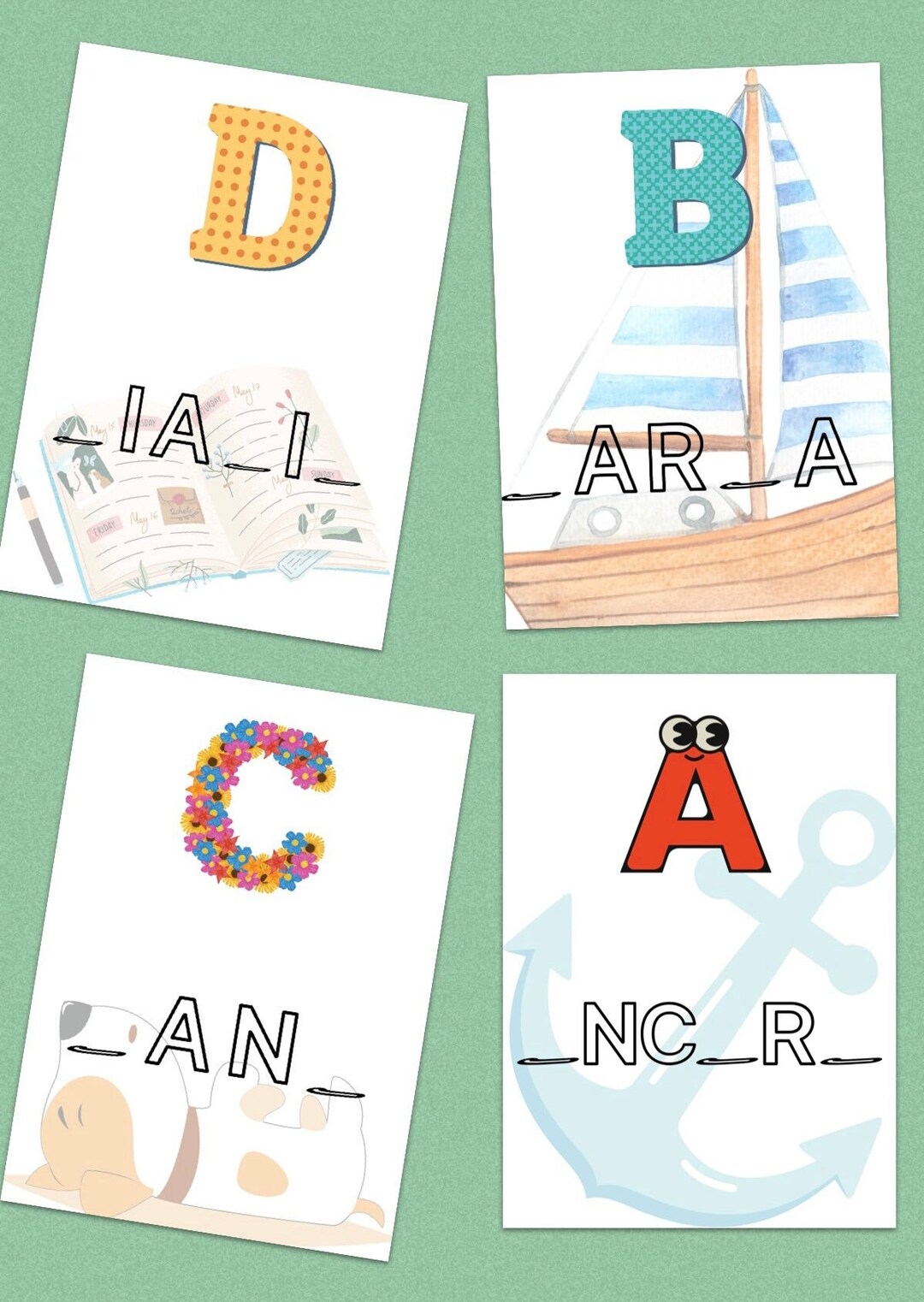 Flashcards ABC Italian Alphabet - Etsy