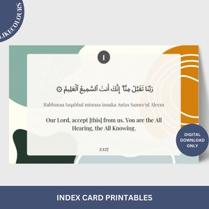 40 Rabbana Dua Supplications From the Quran Index (Instant Download) - Etsy