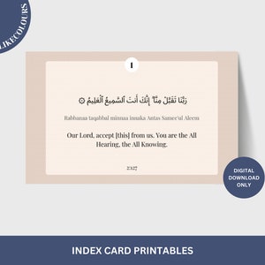 40 Rabbana Dua Supplications From the Quran Index Card - Etsy