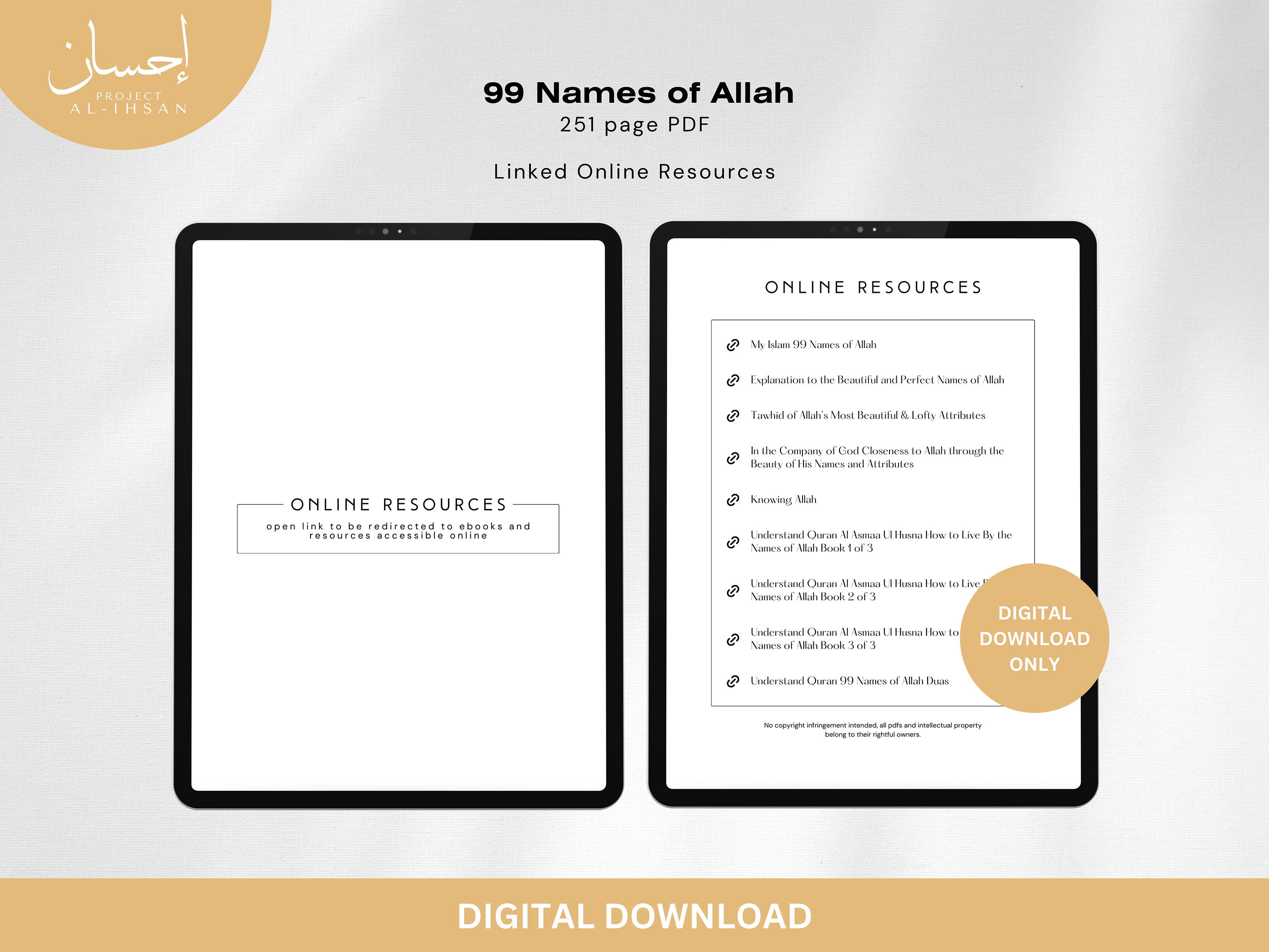 99 Names of Allah Asma Ul Husna Digital Journal Workbook Template Study ...
