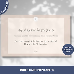 40 Rabbana Dua Supplications From the Quran Index Card - Etsy