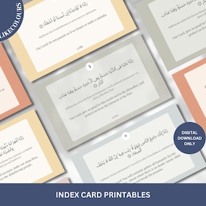40 Rabbana Dua Supplications From the Quran Index Card - Etsy