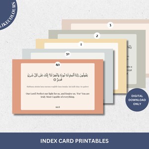 40 Rabbana Dua Supplications From the Quran Index Card - Etsy