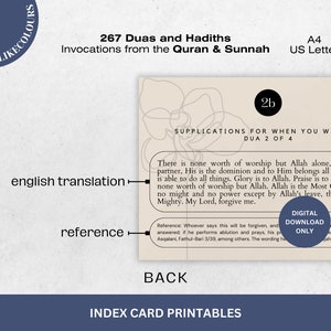 267 Dua Supplications DIY Index Card Printables Arabic English ...