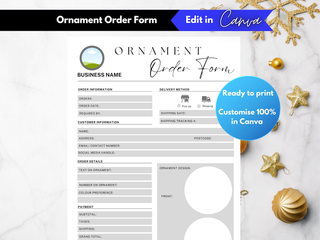 Digital Download Order Form for Personalised Christmas - Etsy