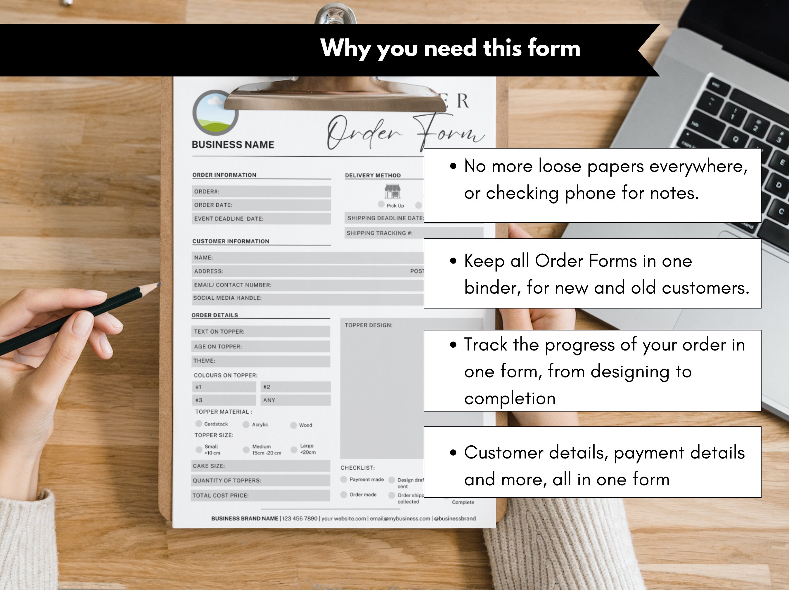 Digital Download Order Form for Personalised Cake Topper Editable Canva ...