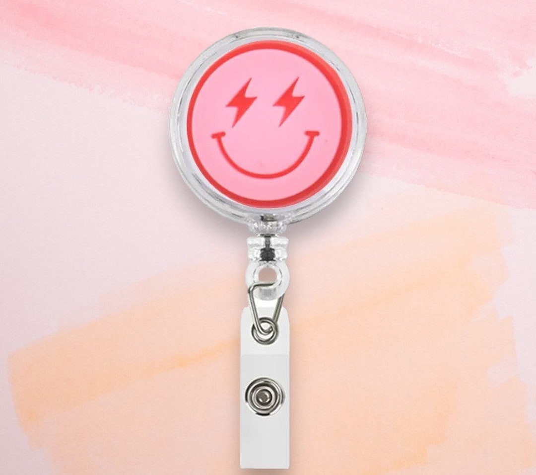 Retractable Badge Reel Cute Smiley Face Dentist, Nurse, Vet, Doctor ID ...