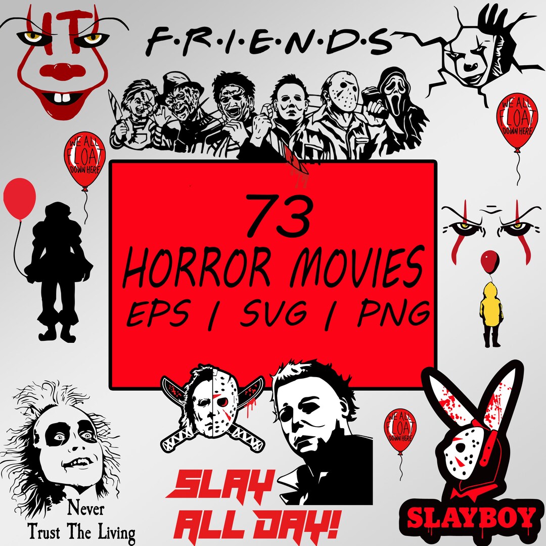 Pack Horror, Scary Movie Themed Stickers for Laptops, Skateboards ...