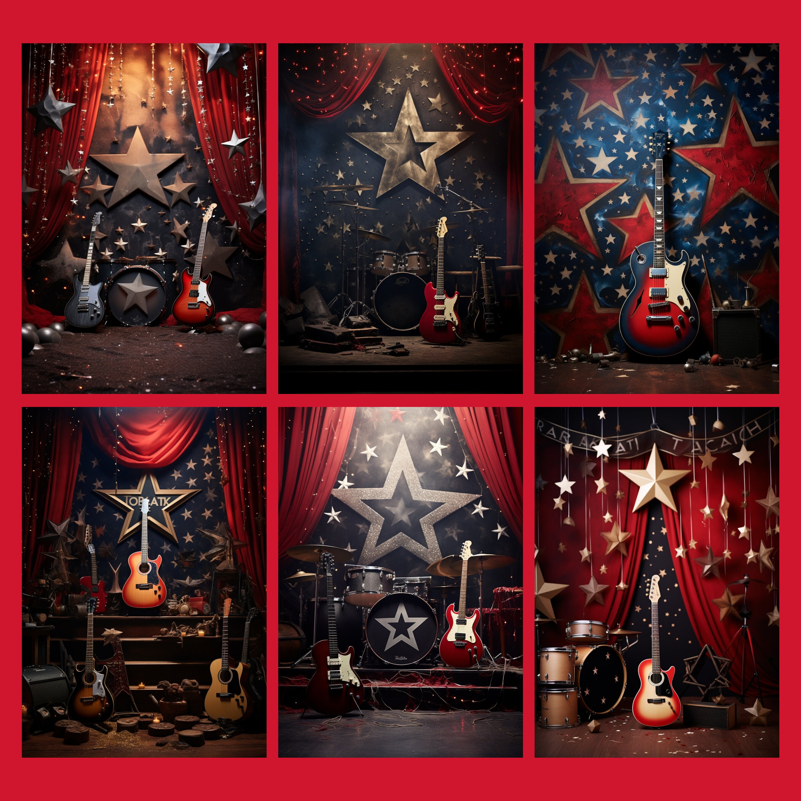Rockstar Stage Concert Photography Backdrop, Digital Background, Party ...