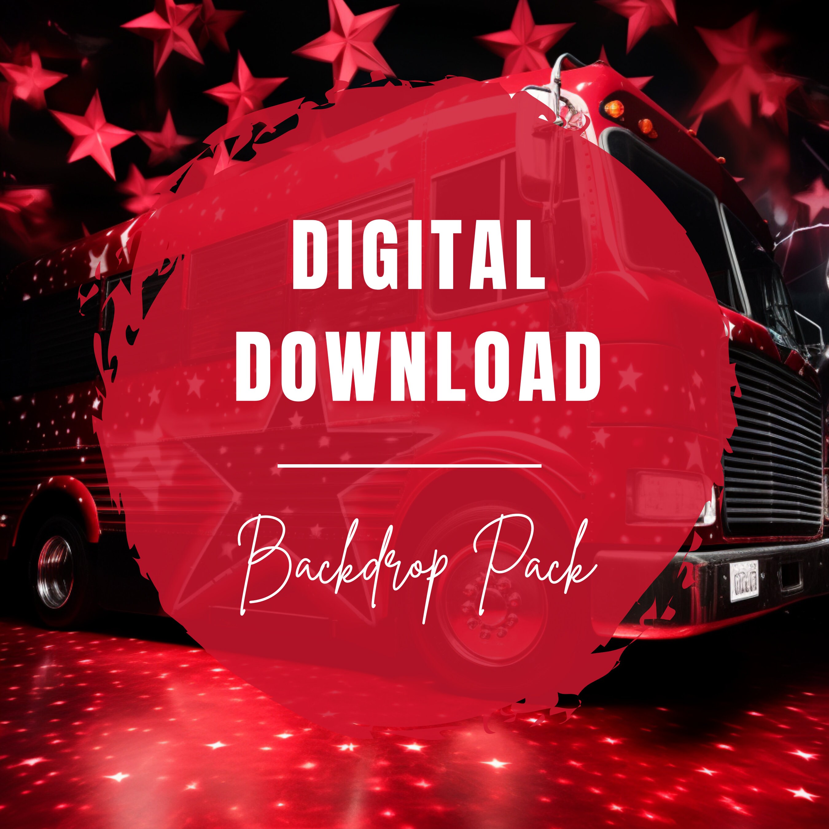Rockstar Party Bus Photography Backdrop, Digital Background, Concert ...