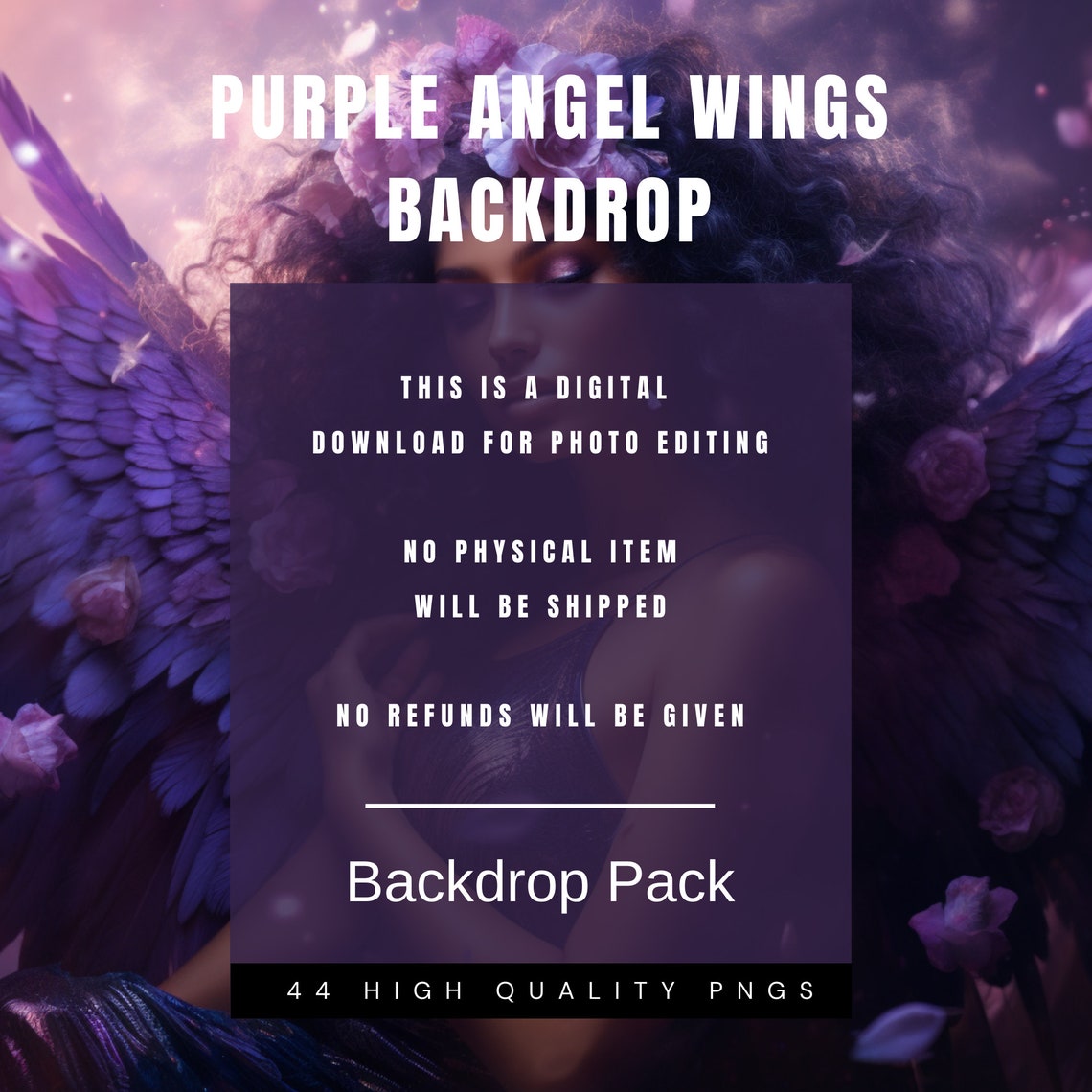 Digital Backdrop Purple Angel Wings for Photo Editing, Maternity ...