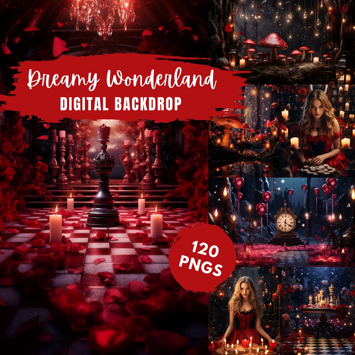 Dreamy Wonderland Digital Backdrop for Photo Editing XXL Pack, Studio ...