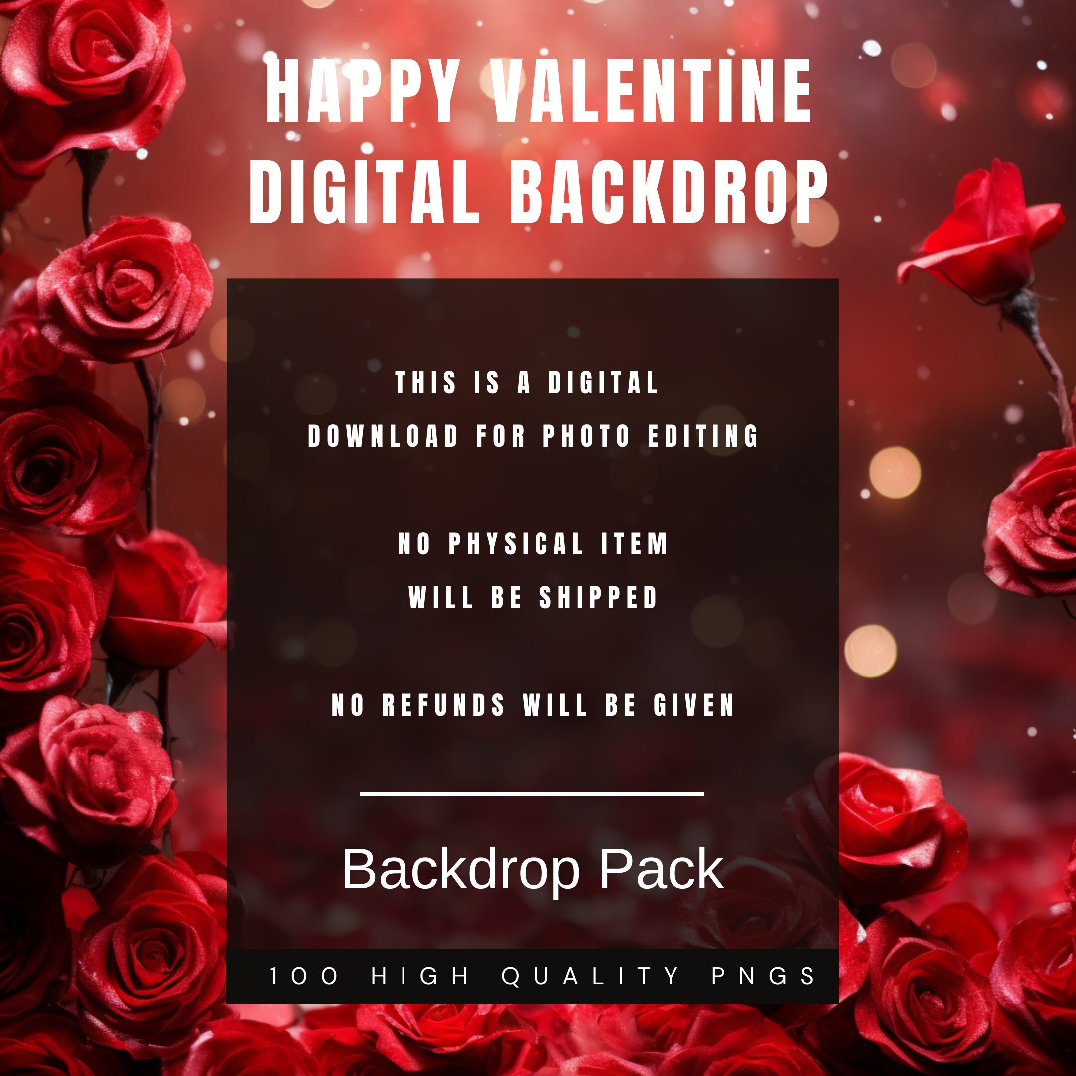 Valentines Day Digital Background, Red Heart, Love Background XXL ...