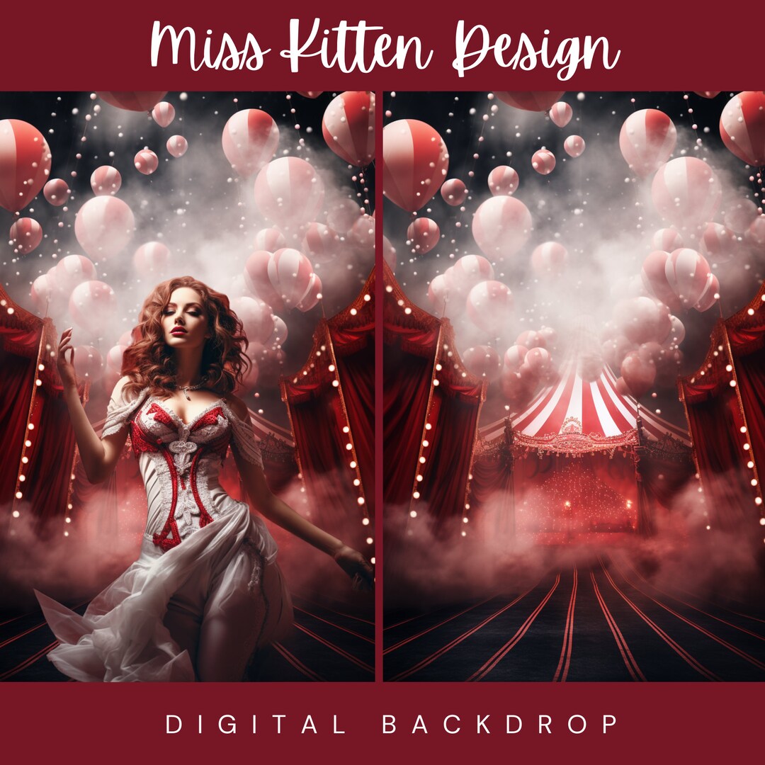 Circus Fine Art Backdrop for Photo Editing, Circus Stage Backdrop ...