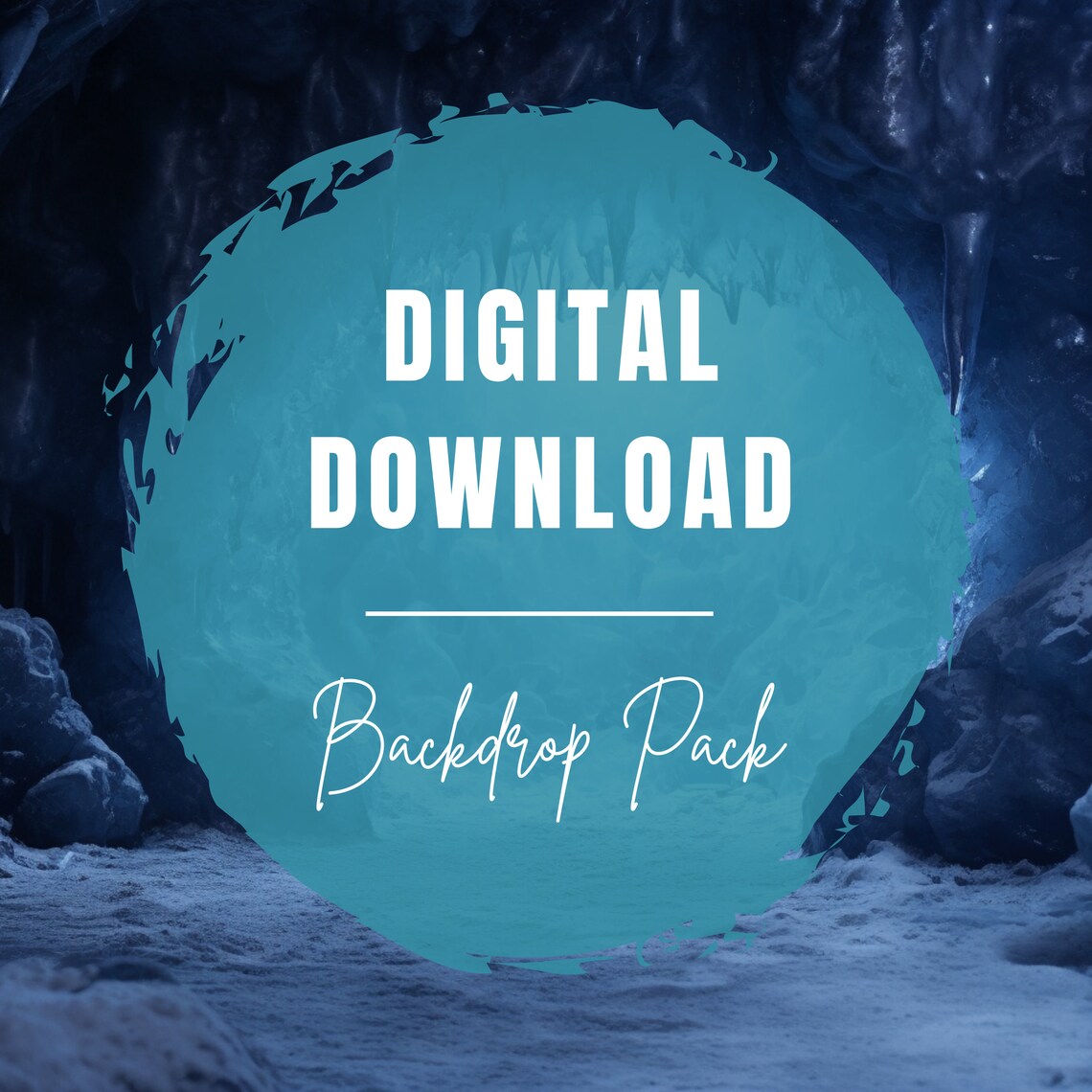 Frozen Ice Cave Digital Backdrop, Ice Cave Winter ,studio Backdrop ...