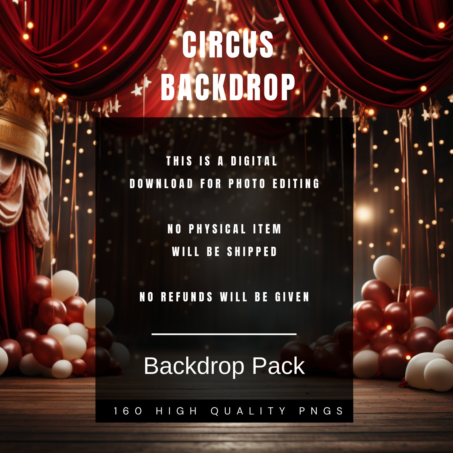 Circus Fine Art Backdrop for Photo Editing XXL Pack, Circus Stage ...