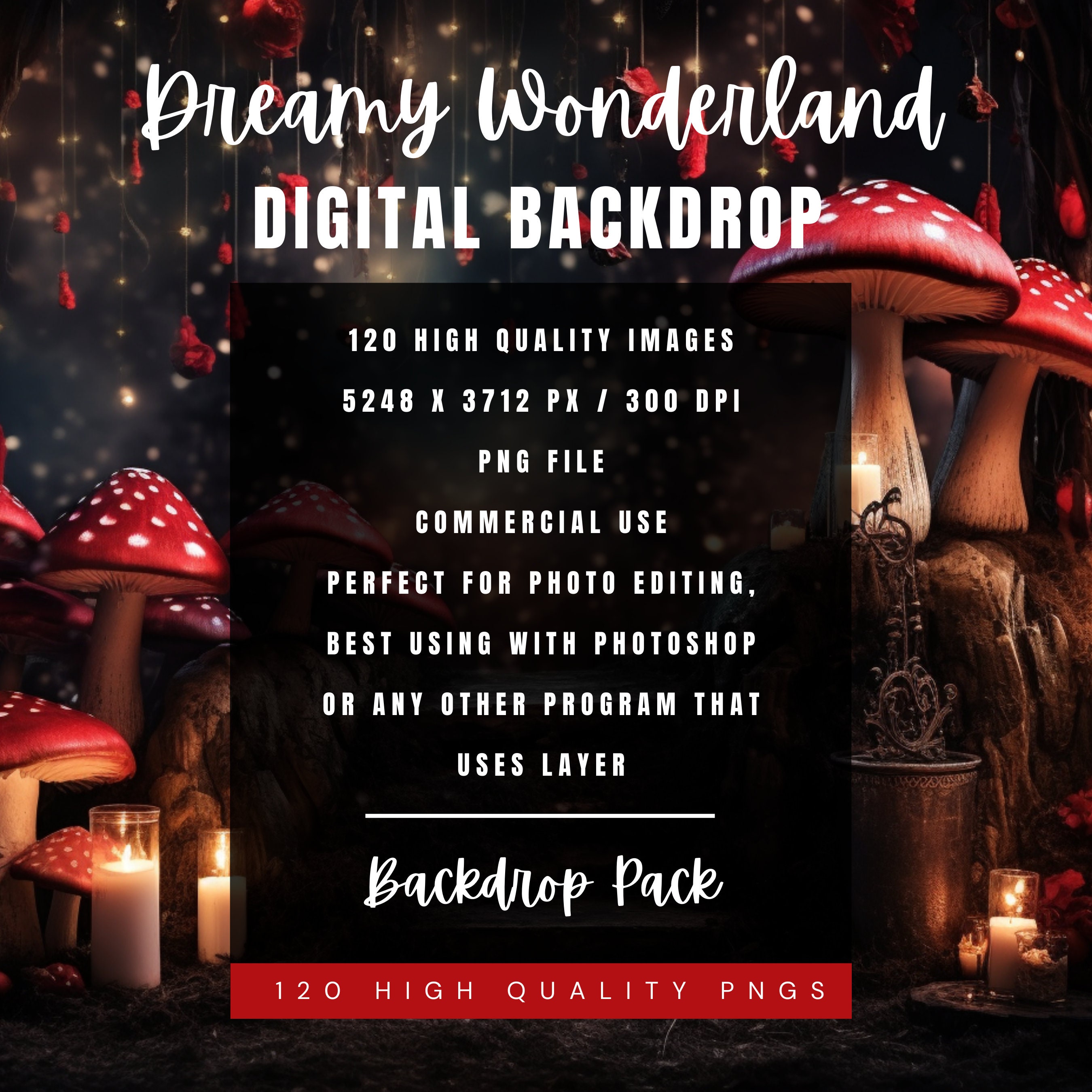 Dreamy Wonderland Digital Backdrop for Photo Editing XXL Pack, Studio ...