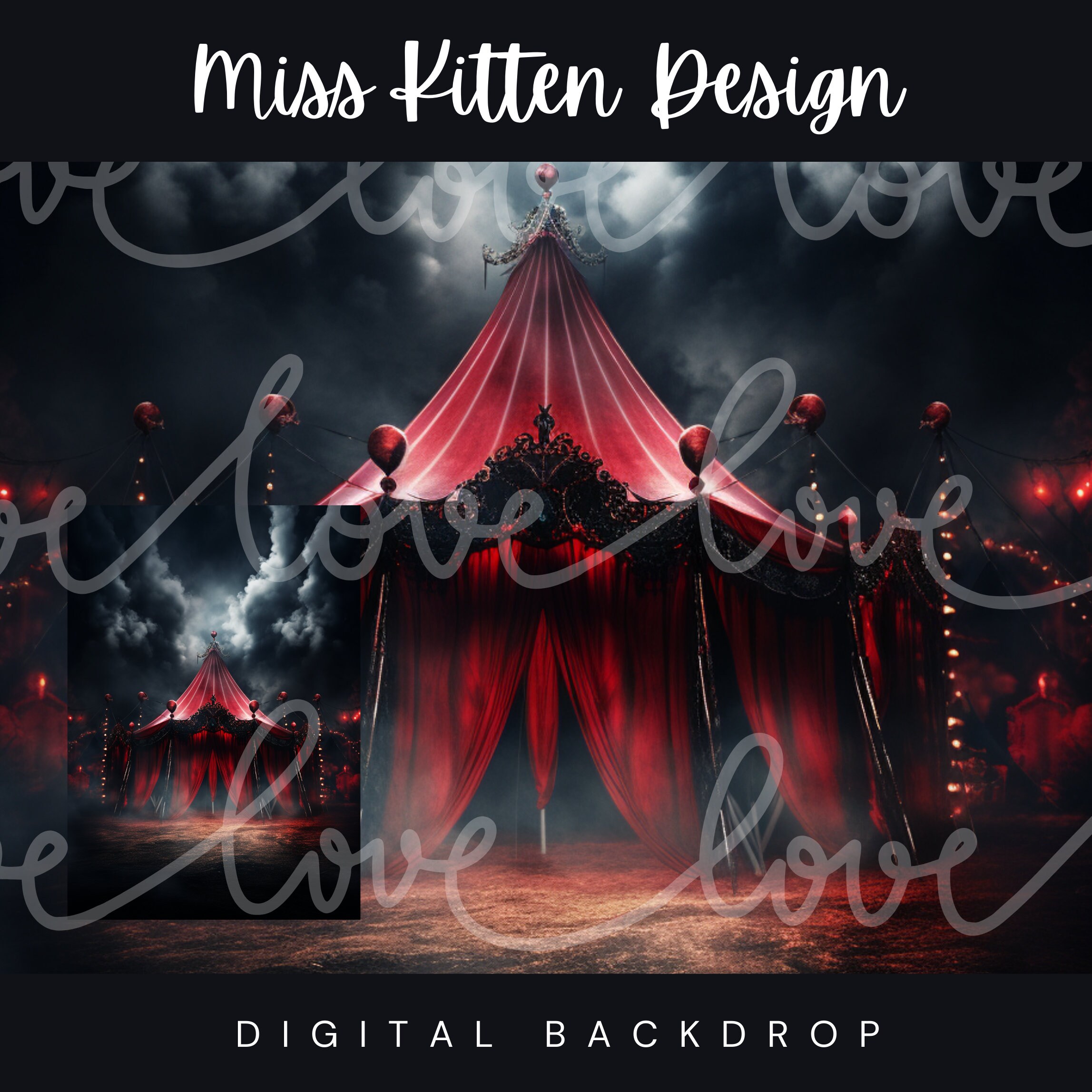 Circus Stage Digital Backdrop, Smoke Overlay (photoshop) - Etsy