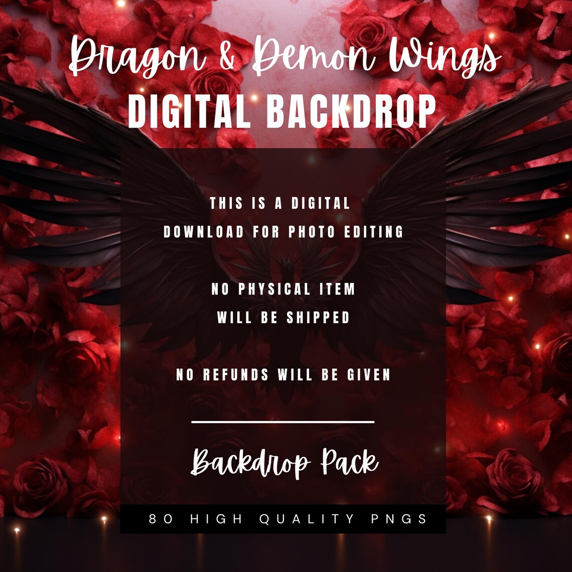 Deamon & Dragon Wings Backdrop , Daemon Horror Backdrop, Lilith, Devil ...