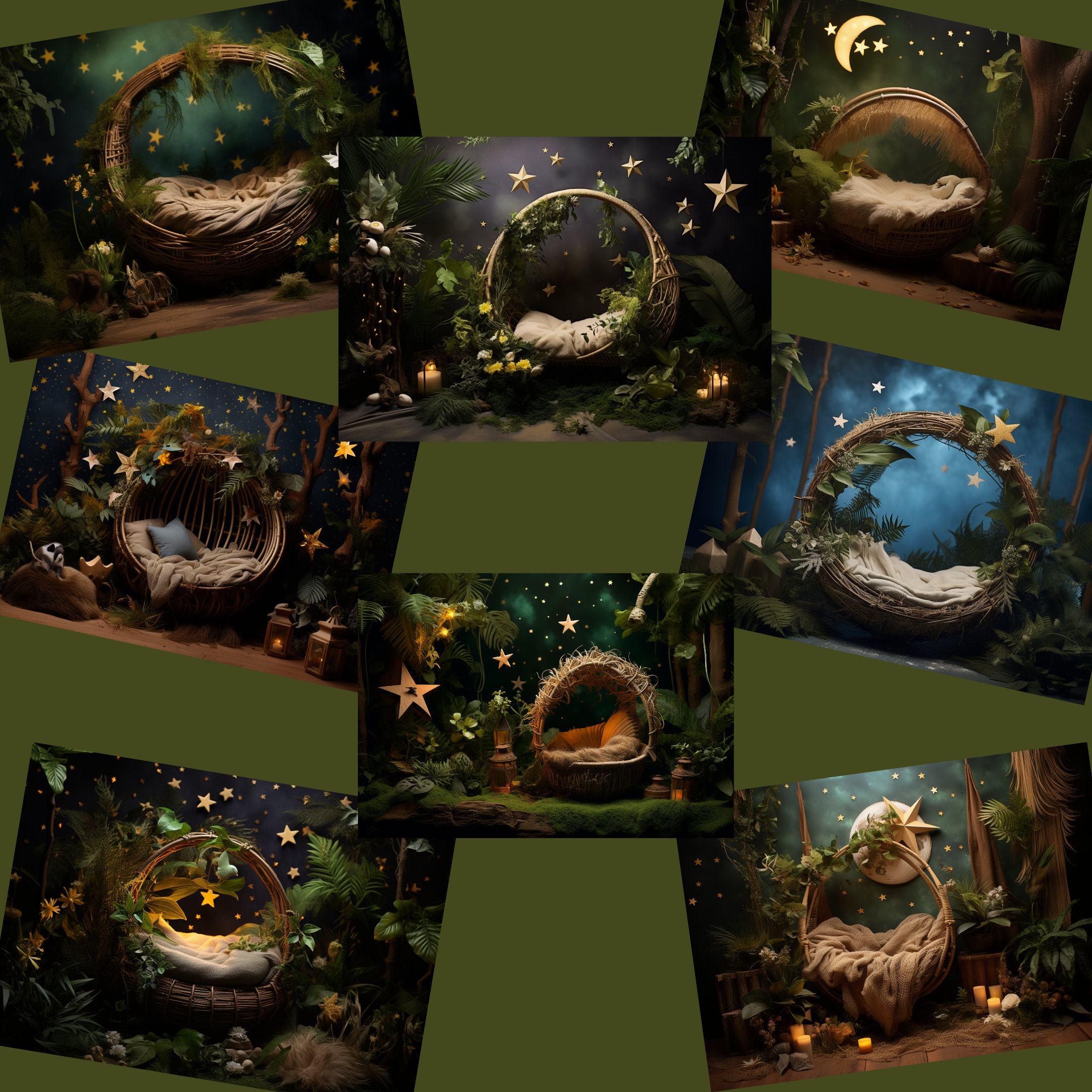 Newborn Jungle Safari Digital Backdrop for Photo Editing, Newborn ...
