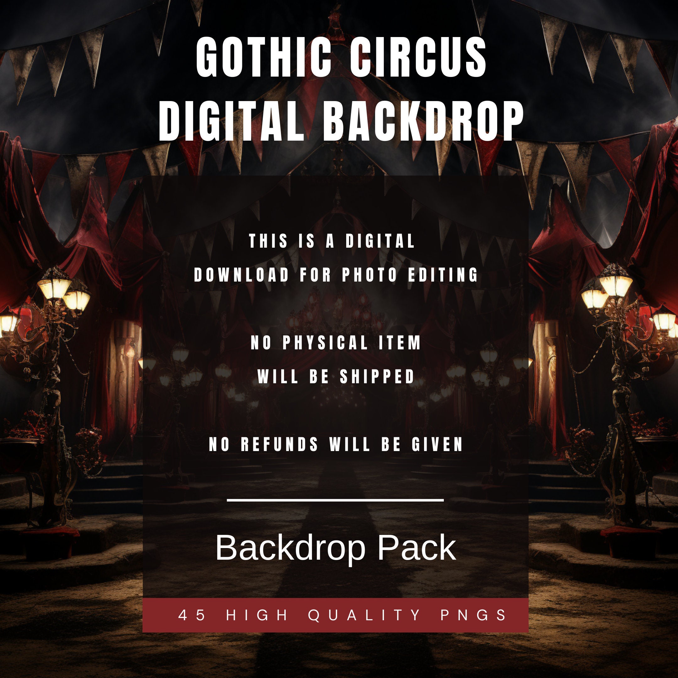 Gothic Circus Backdrop for Photo Editing XL Pack, Circus Manege ...