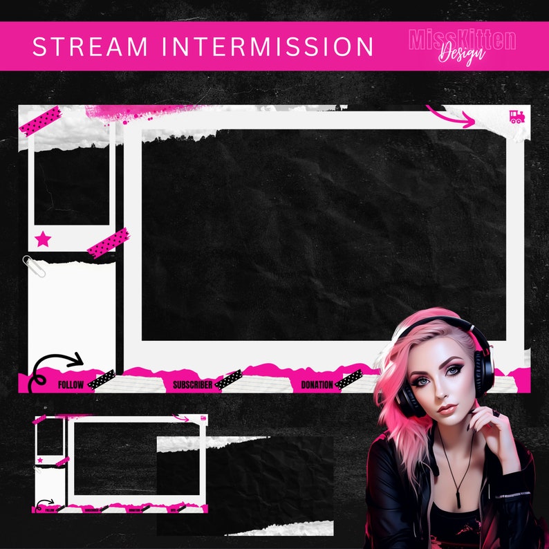 Twitch Overlay Statisch, Pink Stream Intermission for Twitch, Overlay ...
