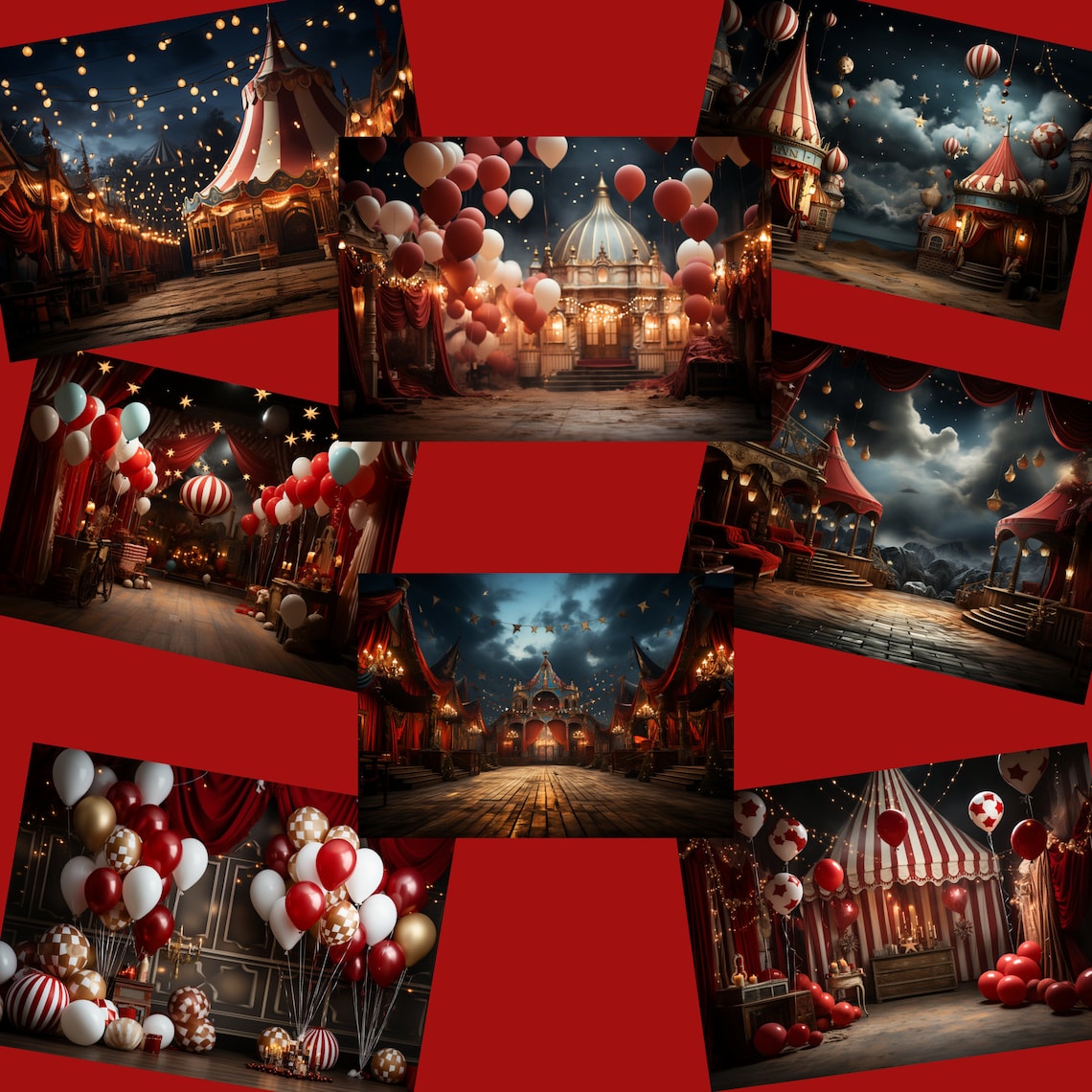 Circus Fine Art Backdrop for Photo Editing XXL Pack, Circus Stage ...
